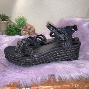 a new day | Shoes | A New Day Nwot Black Espadrille Wedge Sandals ...